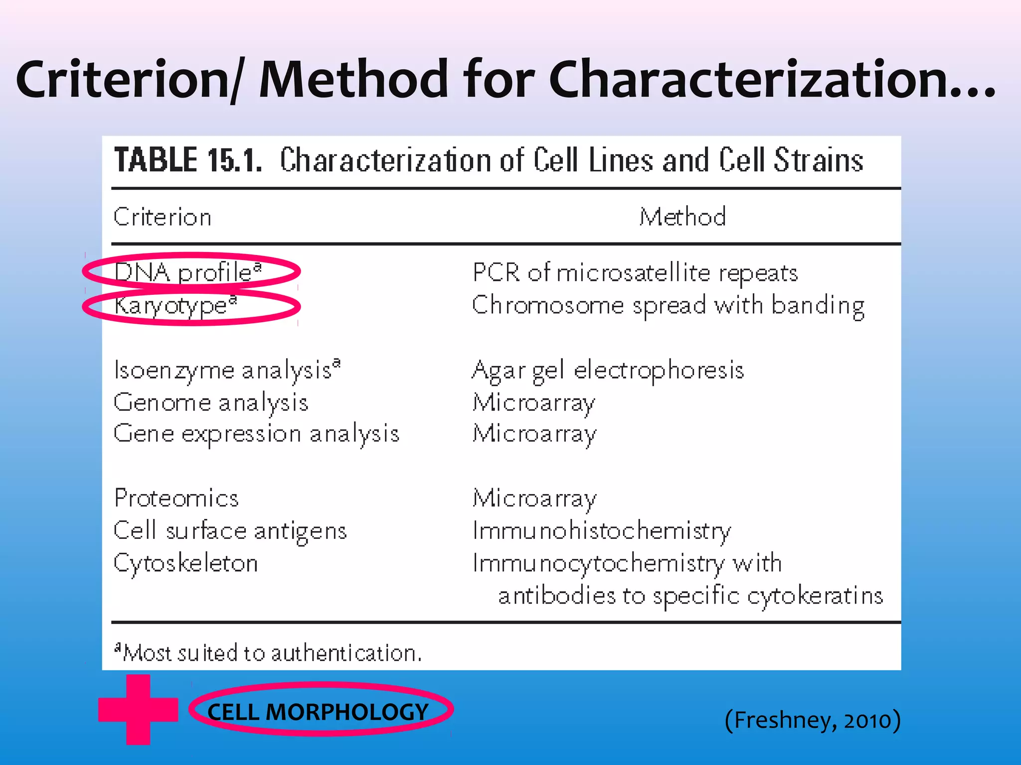 Characterization of Cell Line | PPT