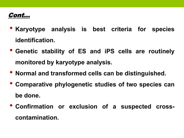 Characterization of cell line by Cell morphology, Chromosome analysis ...