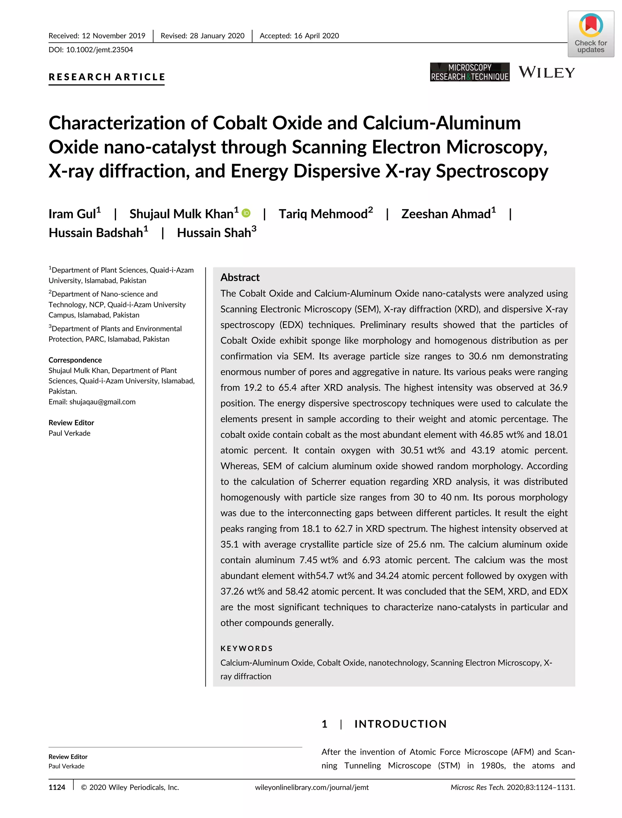Characterization of cobalt oxide and calcium aluminum | PDF