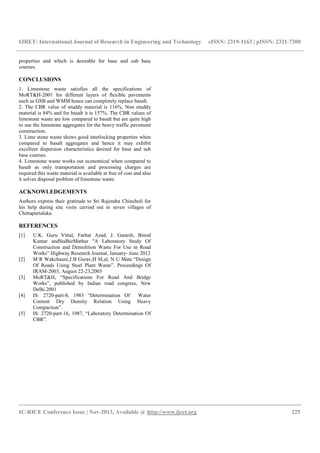 Characterization of limestone waste for construction of flexible ...