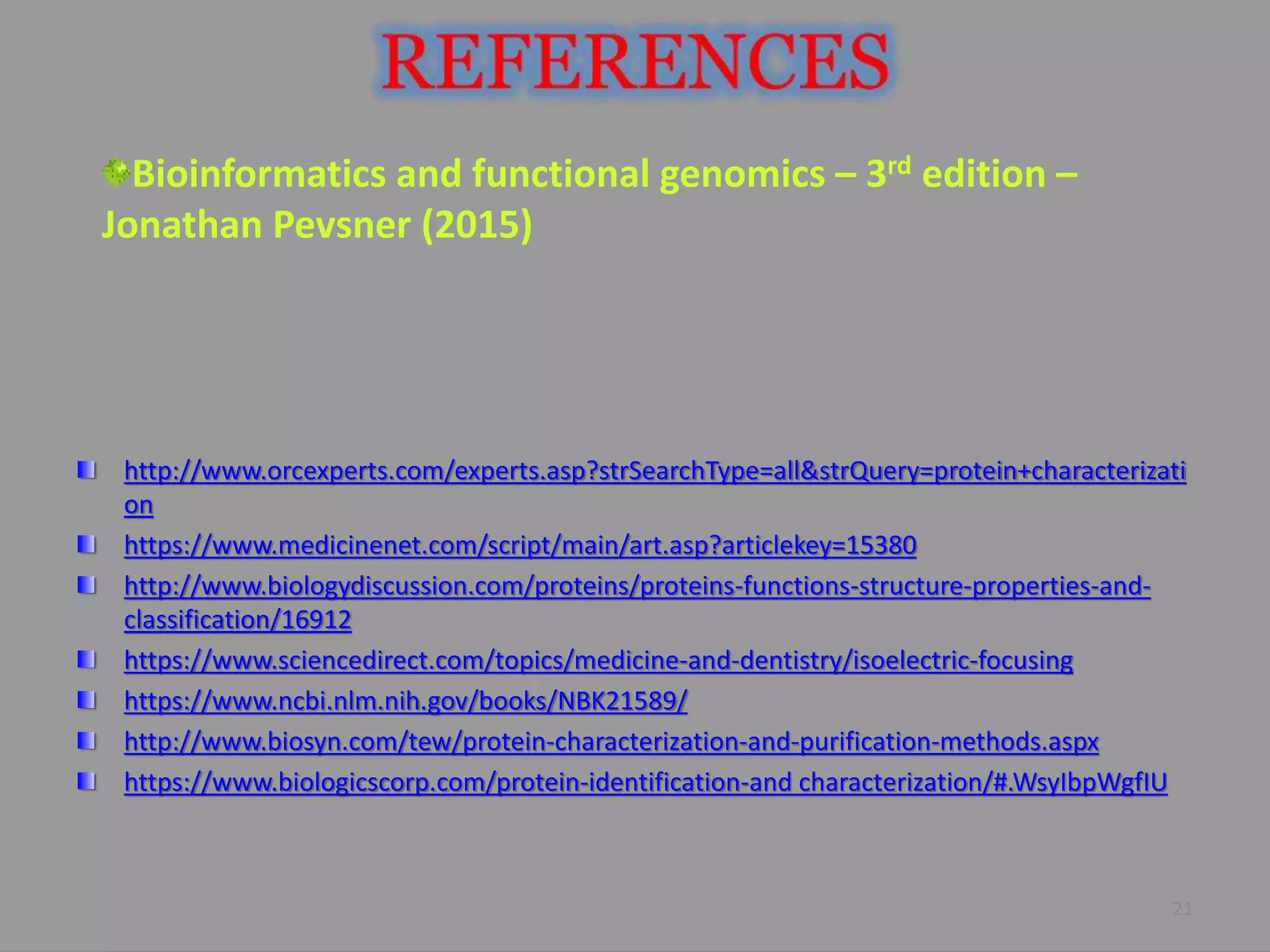 Characterization of protein | PPTX
