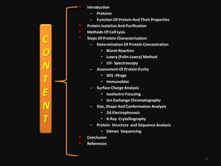 Characterization of protein | PPTX