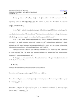 Characterization of trees with equal total edge domination and double edge domination numbers | PDF
