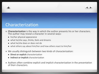 Characterization Overview | PPTX