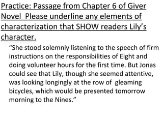 Characterization powernotes for giver ms vanko | PPT