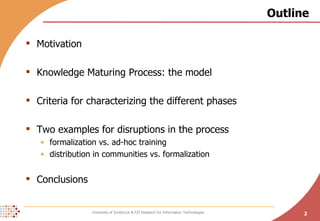 Characterizing Knowledge Maturing - A Conceptual Process Model ...