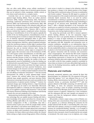 Characterizing aptamer small molecule interactions with back-scattering ...