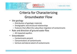 Characterizing Groundwater Flow Velocity And Preferential Flow Zones | PPT | Free Download