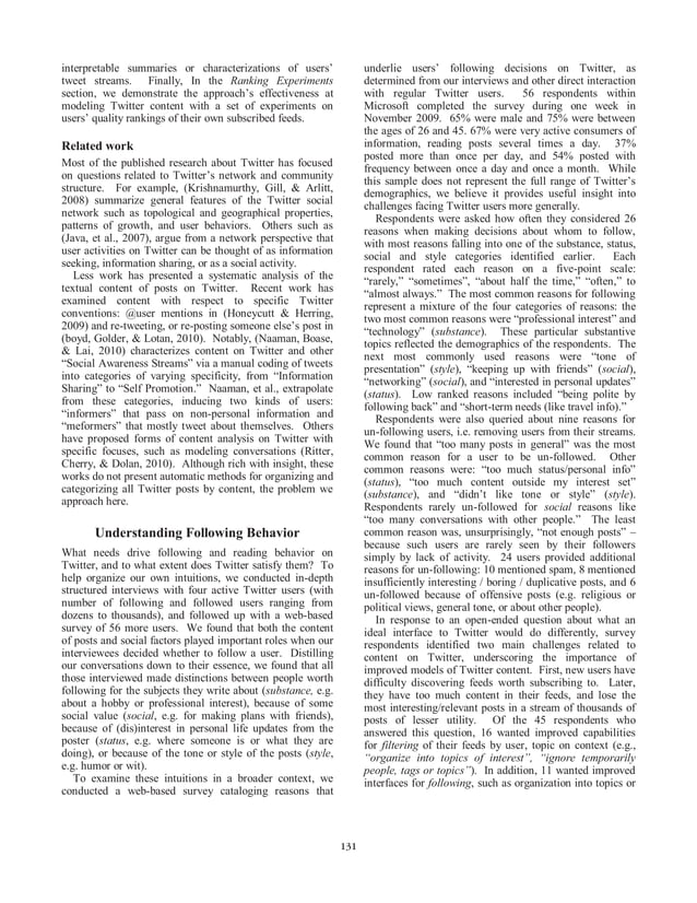 Characterizing microblogs | PDF