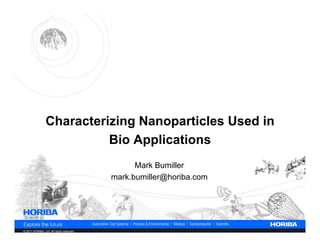 Characterizing Nanoparticles used in Bio Applications | PDF