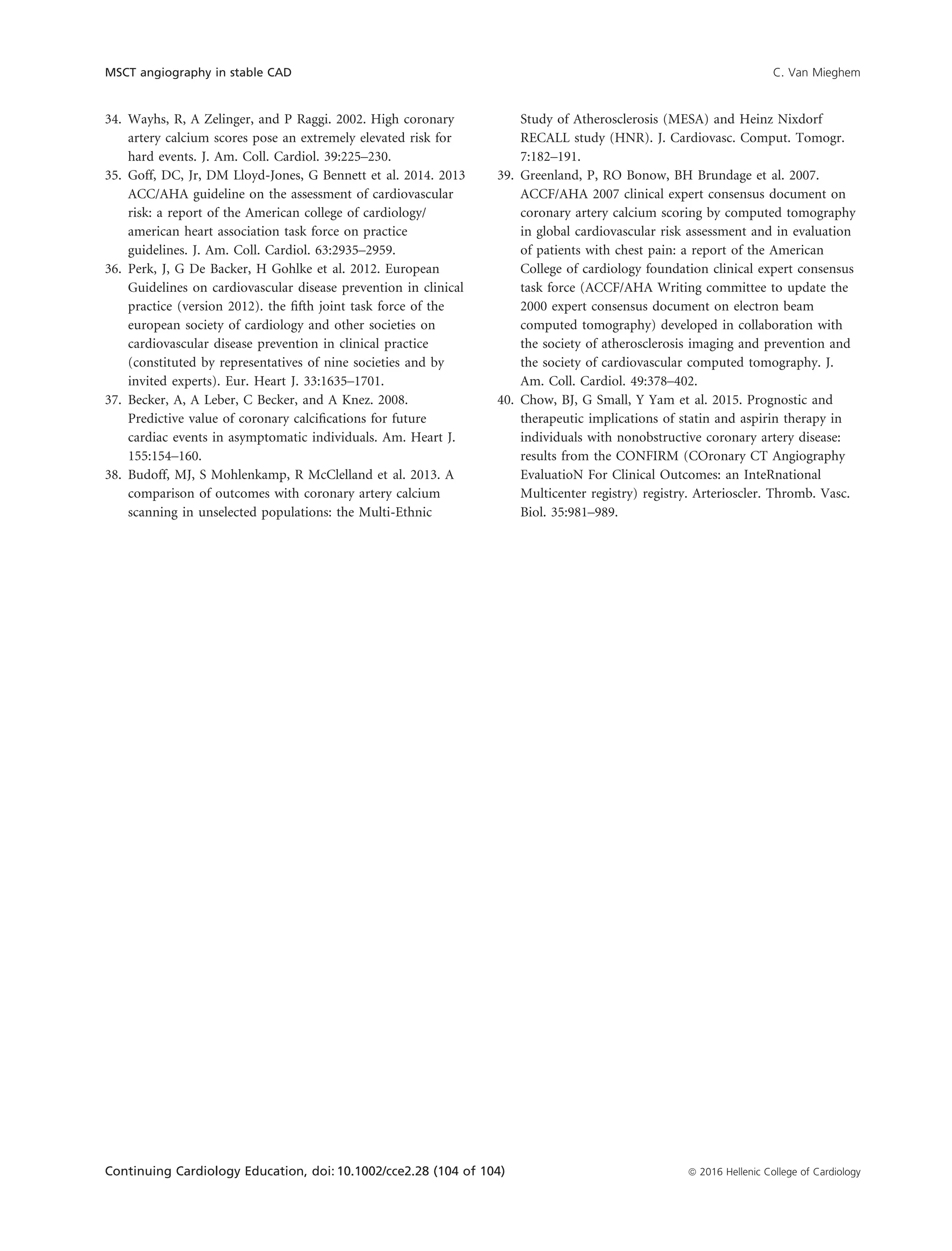 Characterizing stable coronary plaques with msct angiography | PDF