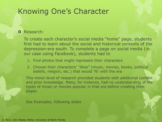 Character journaling through social media | PPTX