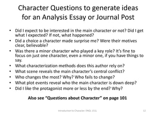 Character lecture | PPT