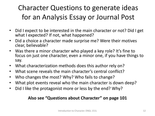 Character lecture | PPT