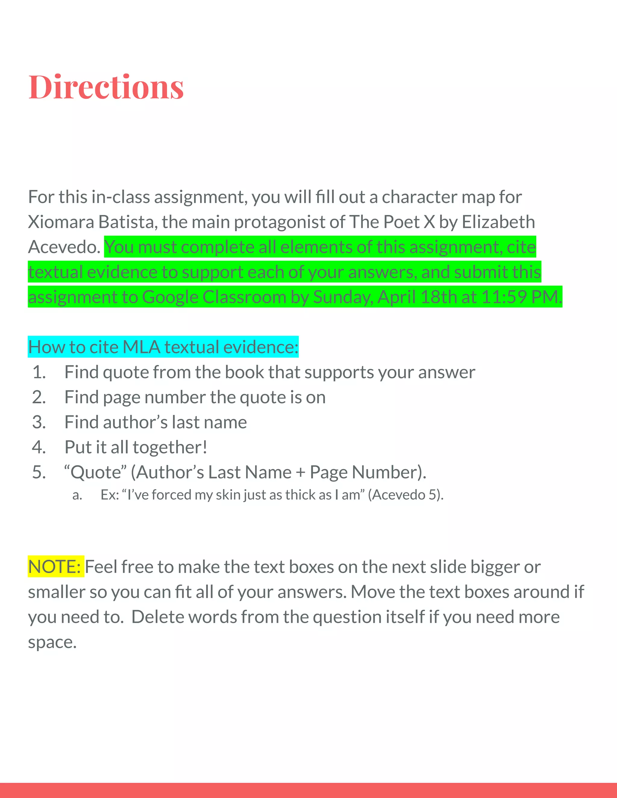 Character map of xiomara batista activity | PDF