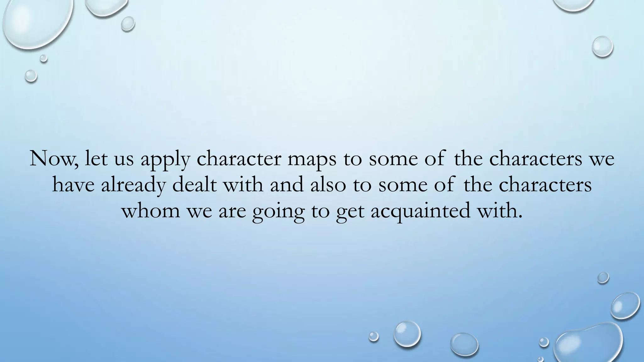 Character Maps and Character Sketches Std VIII | PPTX