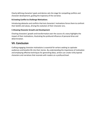 Character Motivation Ideas for Every Writer | PPT