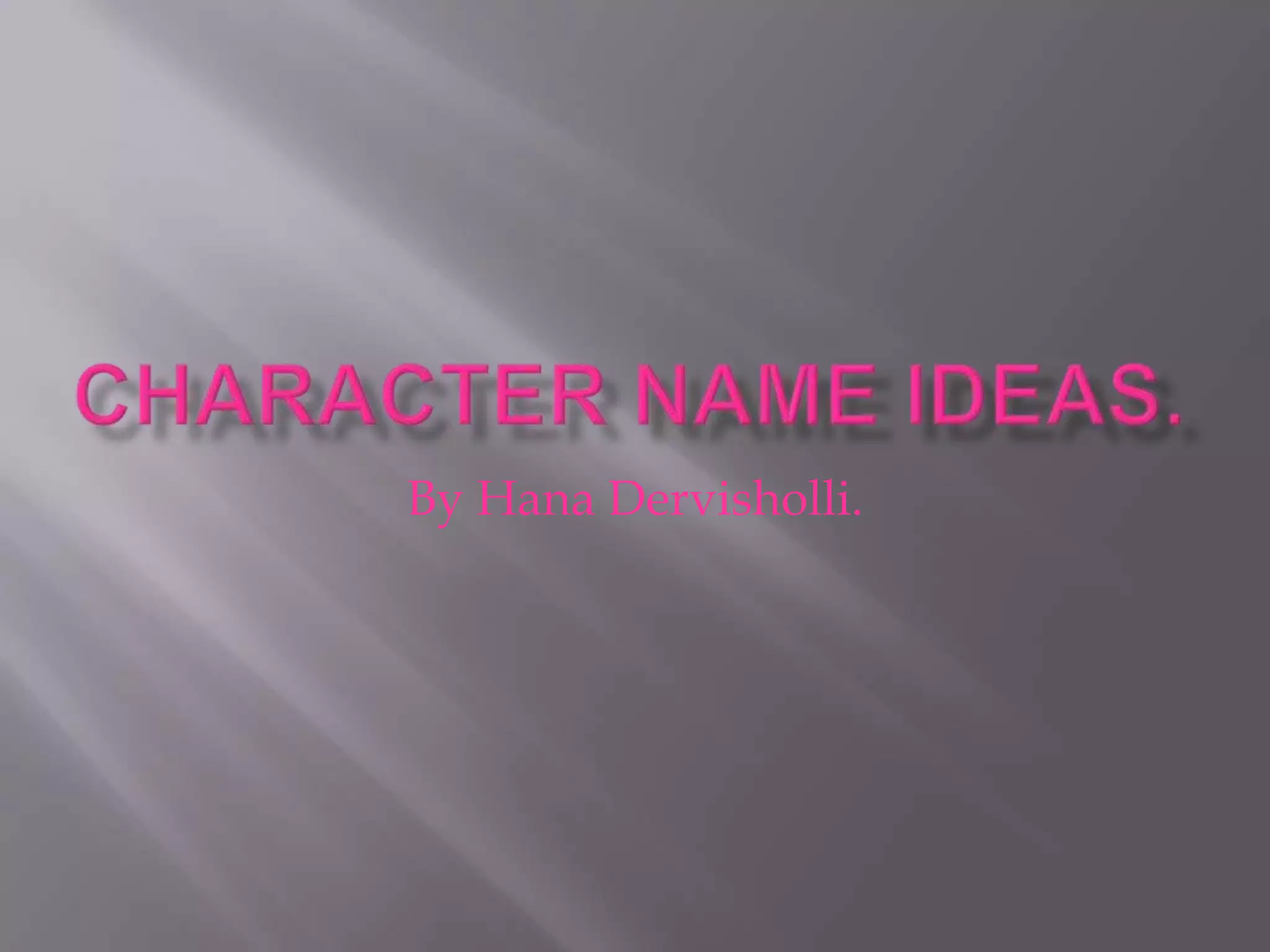 Character name ideas | PPTX