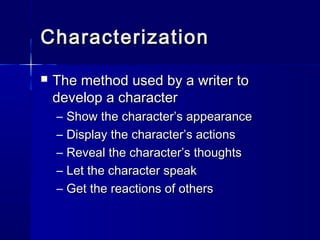 Character n characterisation | PPT