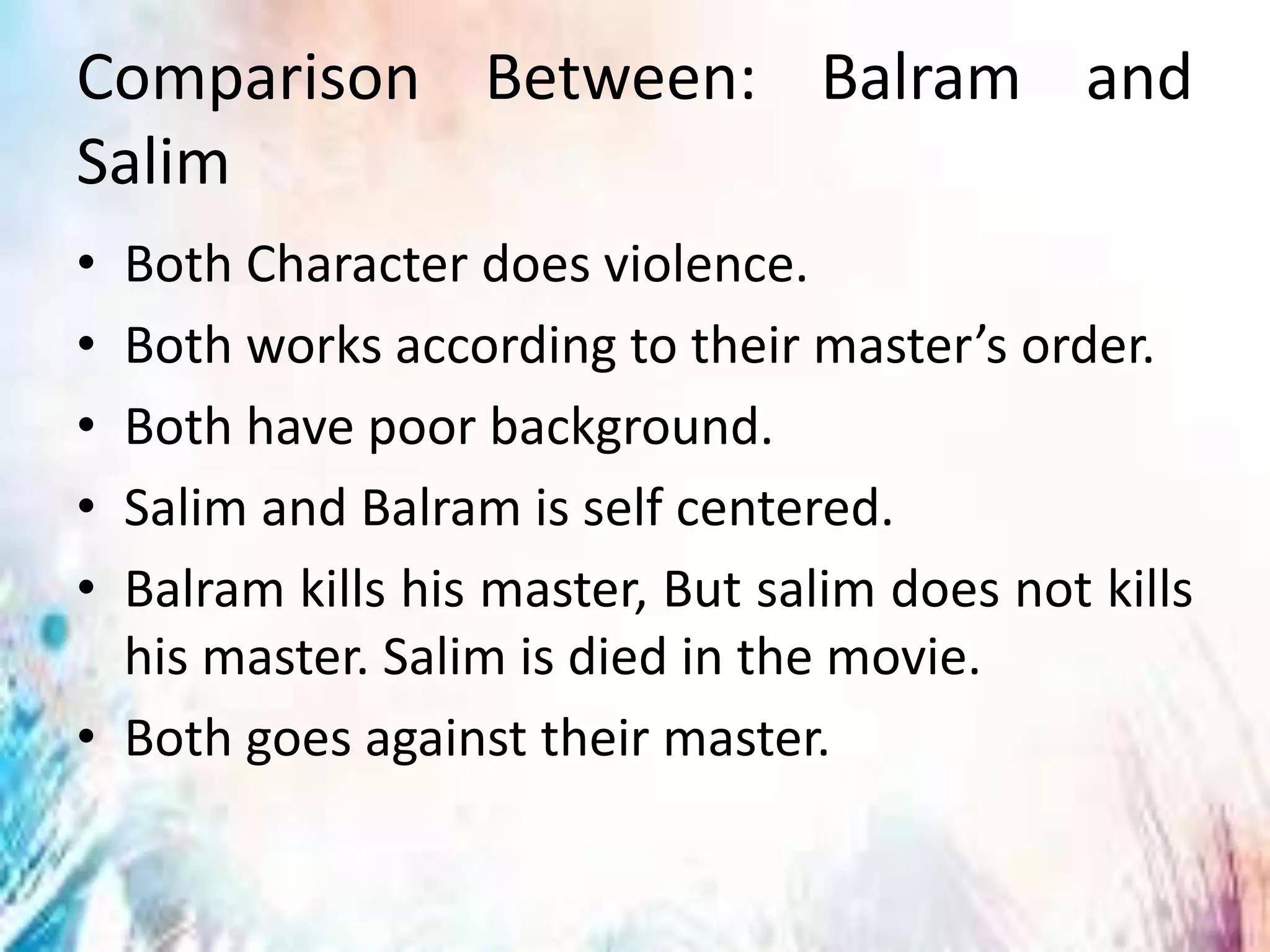 Character of Balram Halwai | PPTX