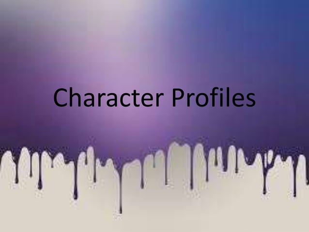 Character Profile | PPTX | Horror | Genres