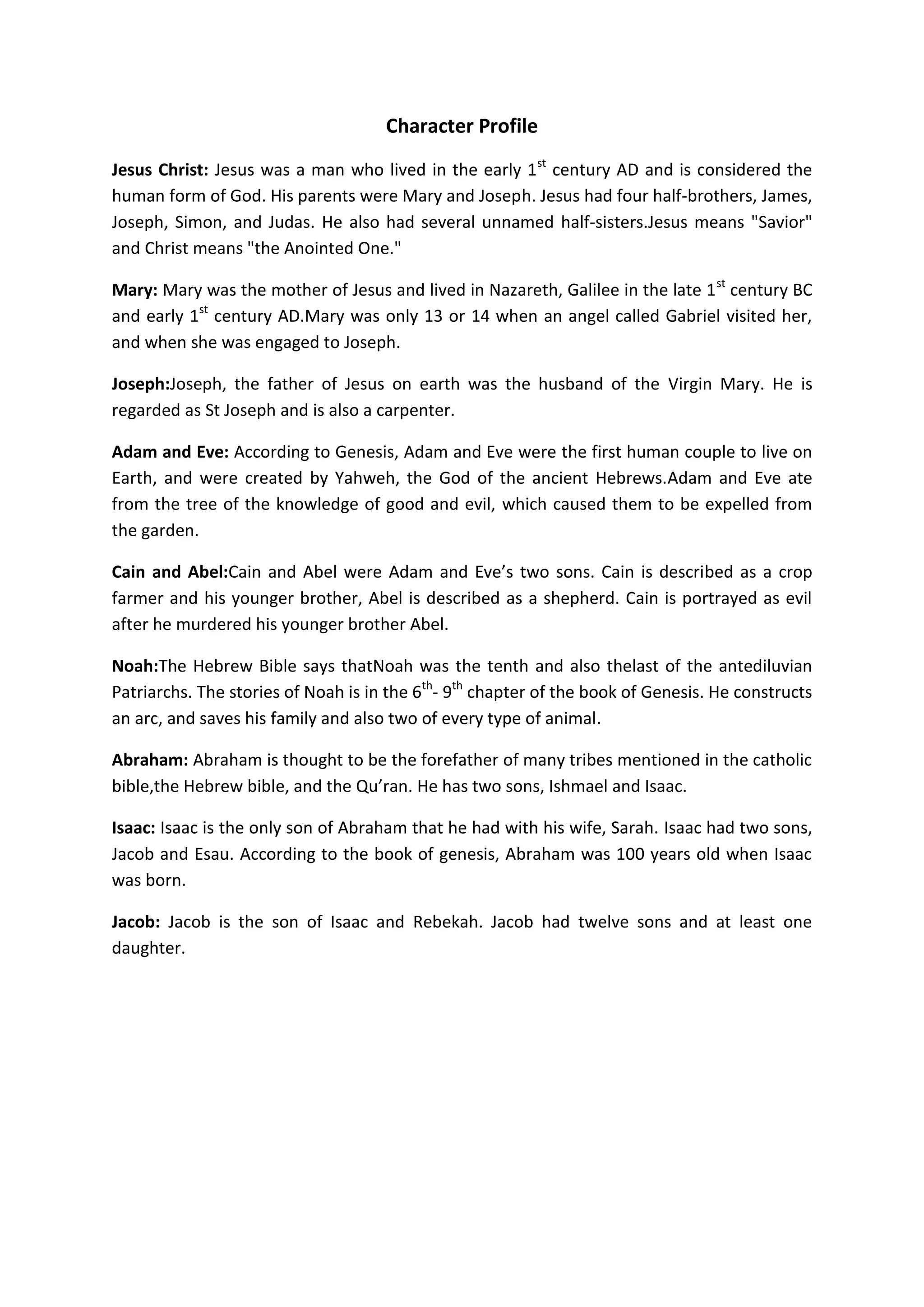 Character profile | DOCX