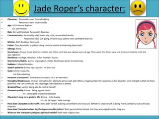 Character profiles | PPTX