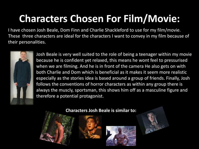 Character Profiles Horror Film/Movie | PPT