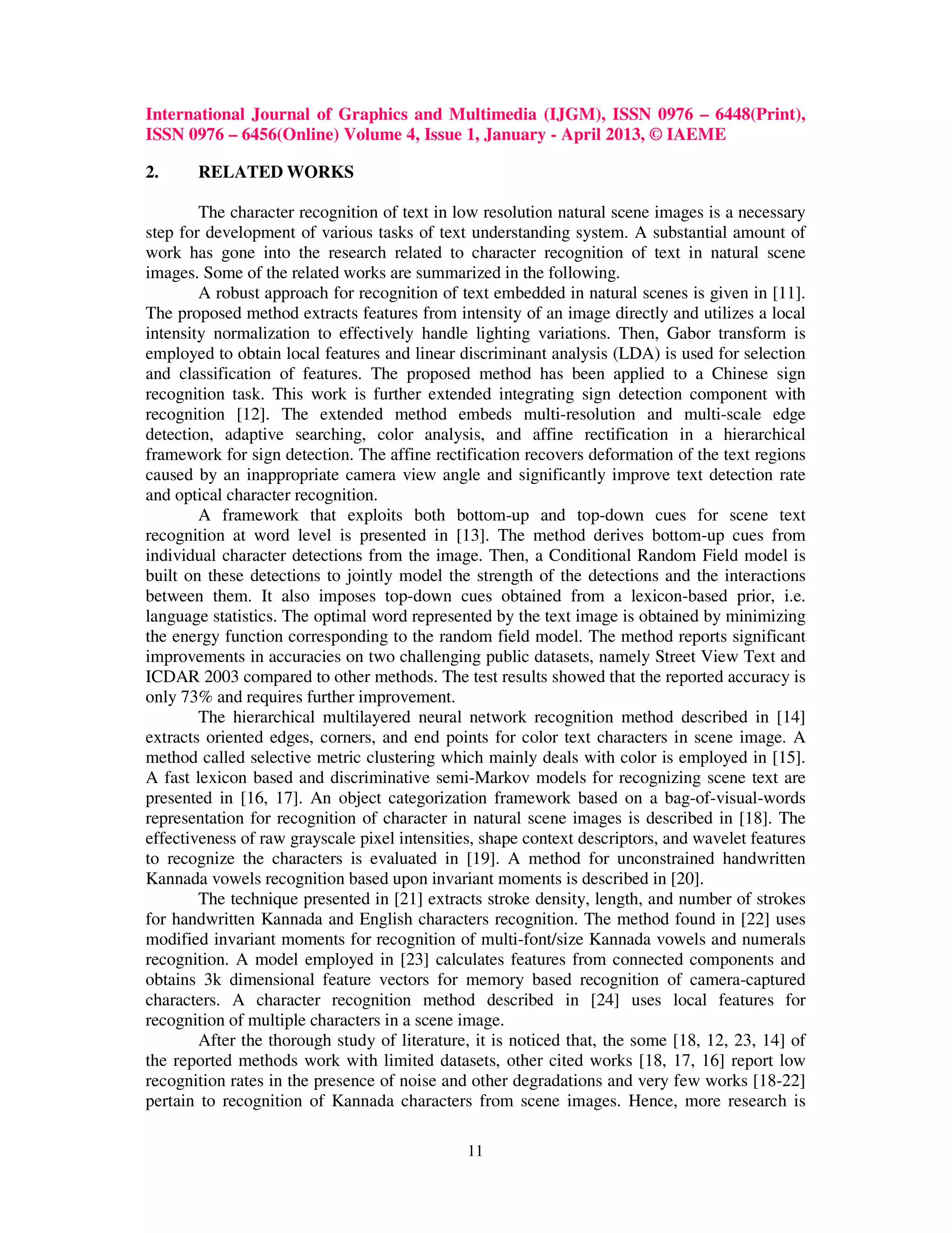 Character recognition of kannada text in scene images using neural | PDF