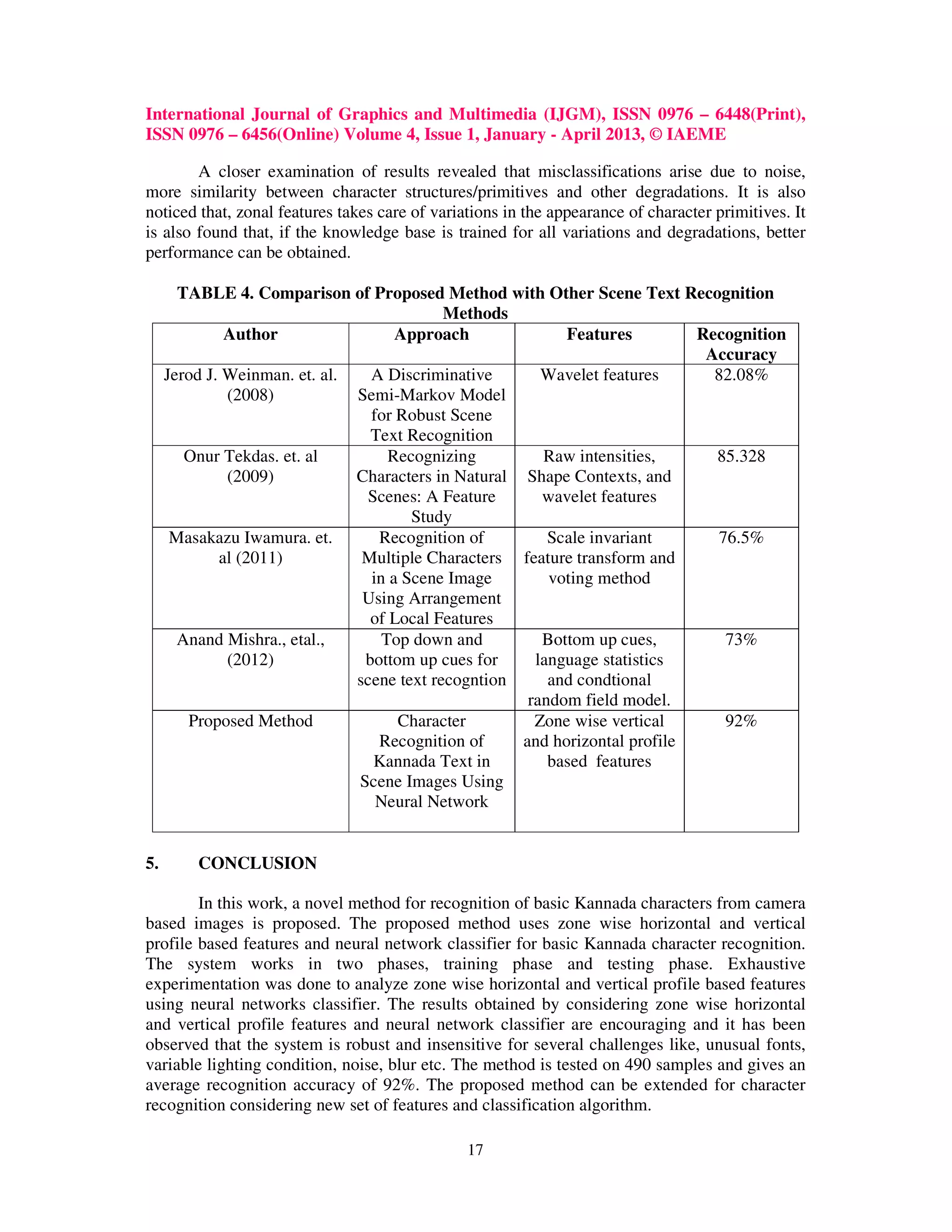 Character recognition of kannada text in scene images using neural | PDF