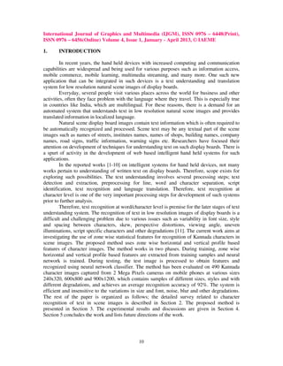 Character recognition of kannada text in scene images using neural | PDF