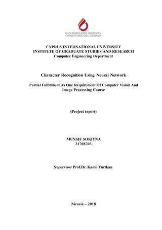 Character recognition project | PDF
