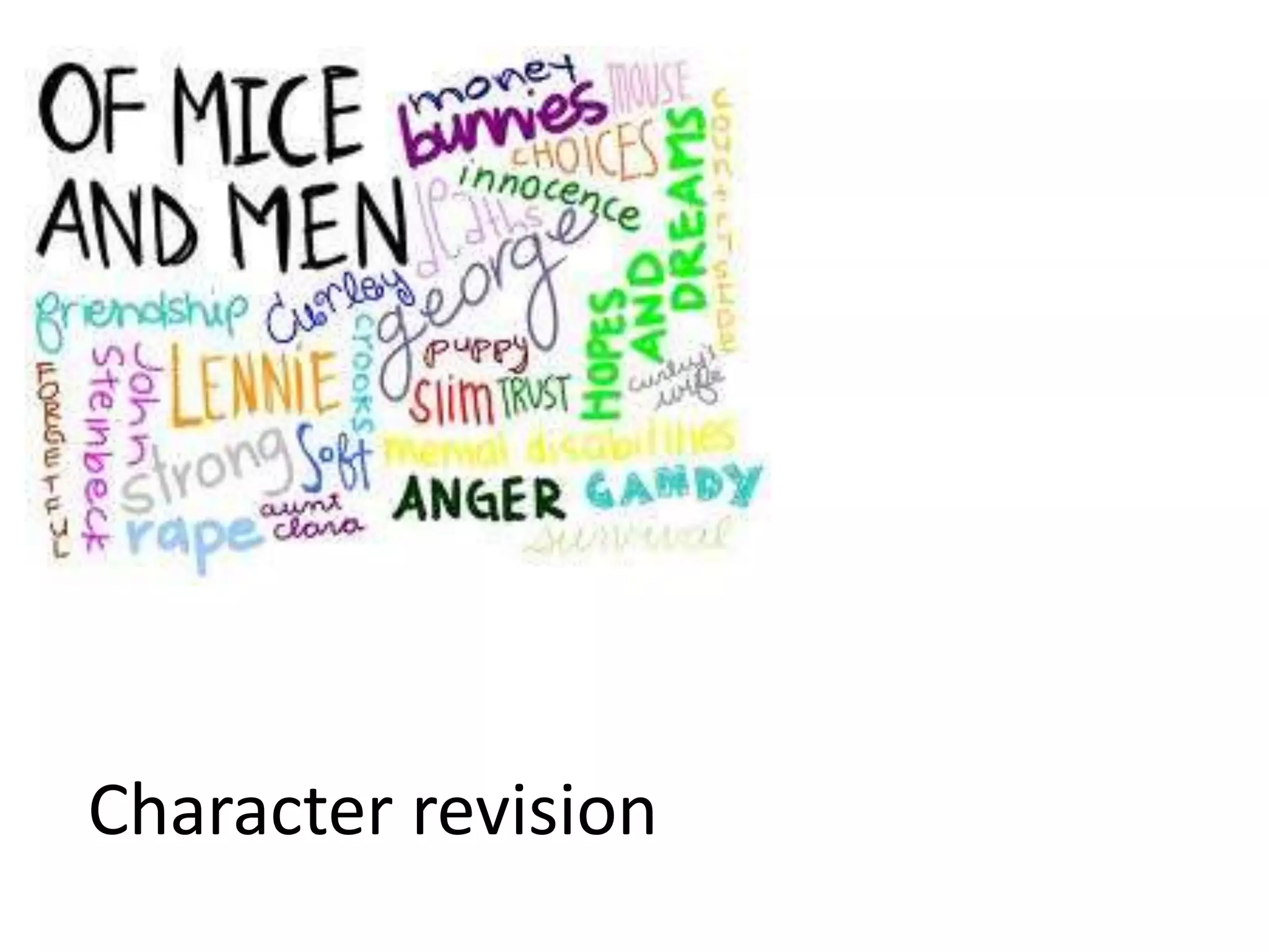 Character revision for Of Mice and Men | PPT