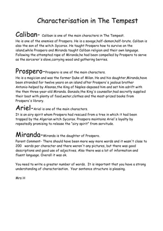 Characters | PDF