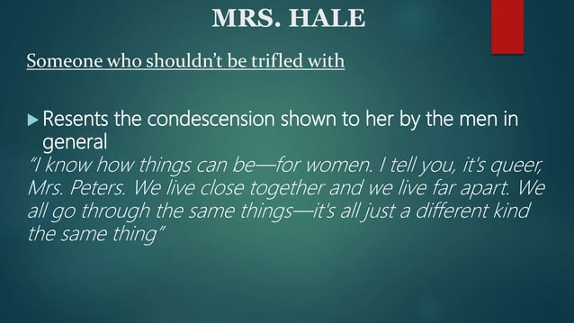 Trifles by Susan Glaspell - Characters & Characteristics | PPTX