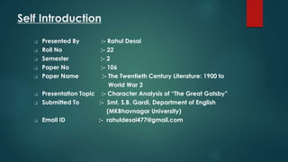 Character Analysis of 'The Great Gatsby’.pptx