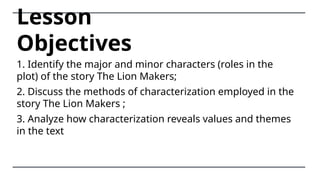 Characters and Characterizations MATATAG | PPTX