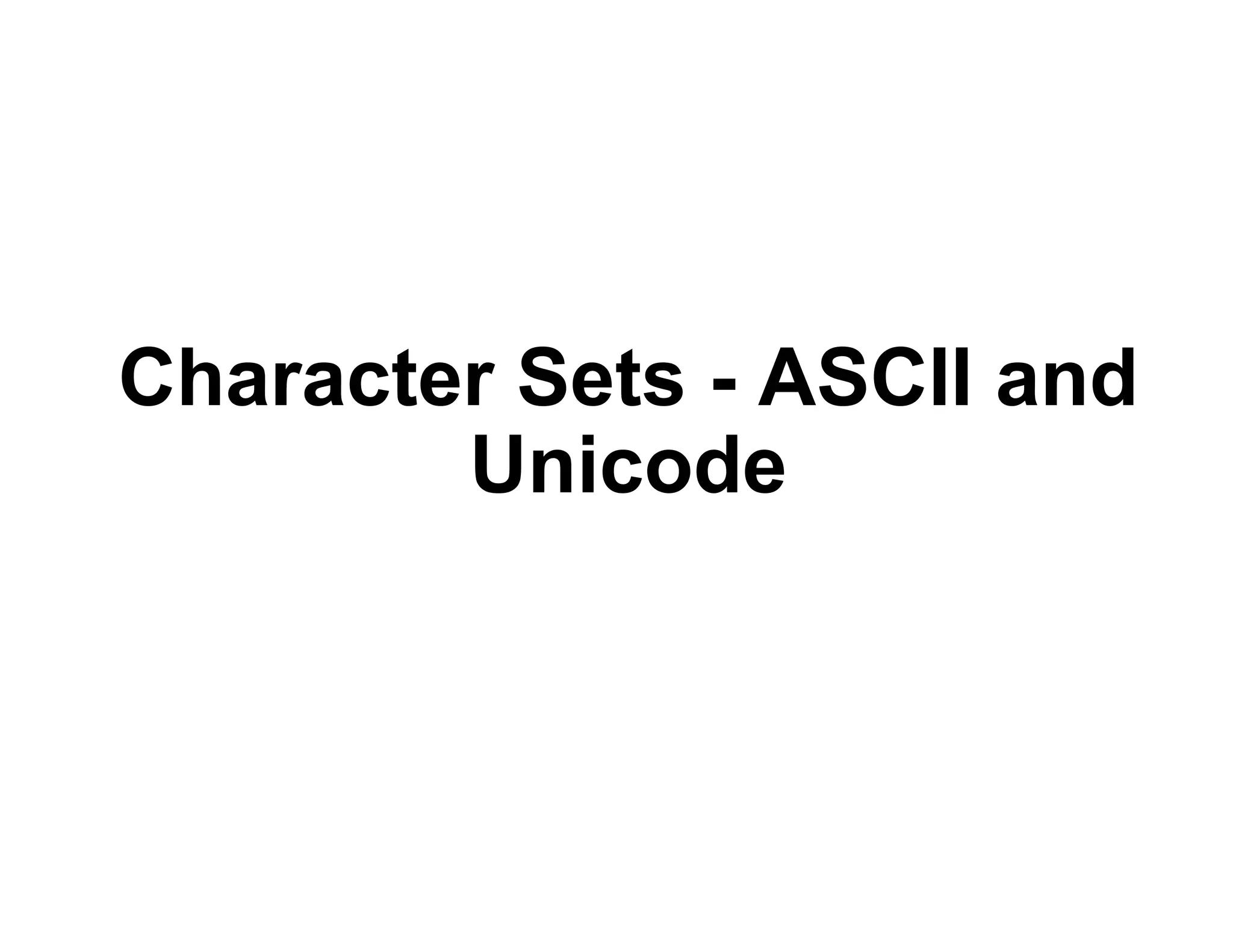 Character Sets | PDF