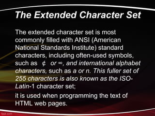 Character sets and alphabets | PPT