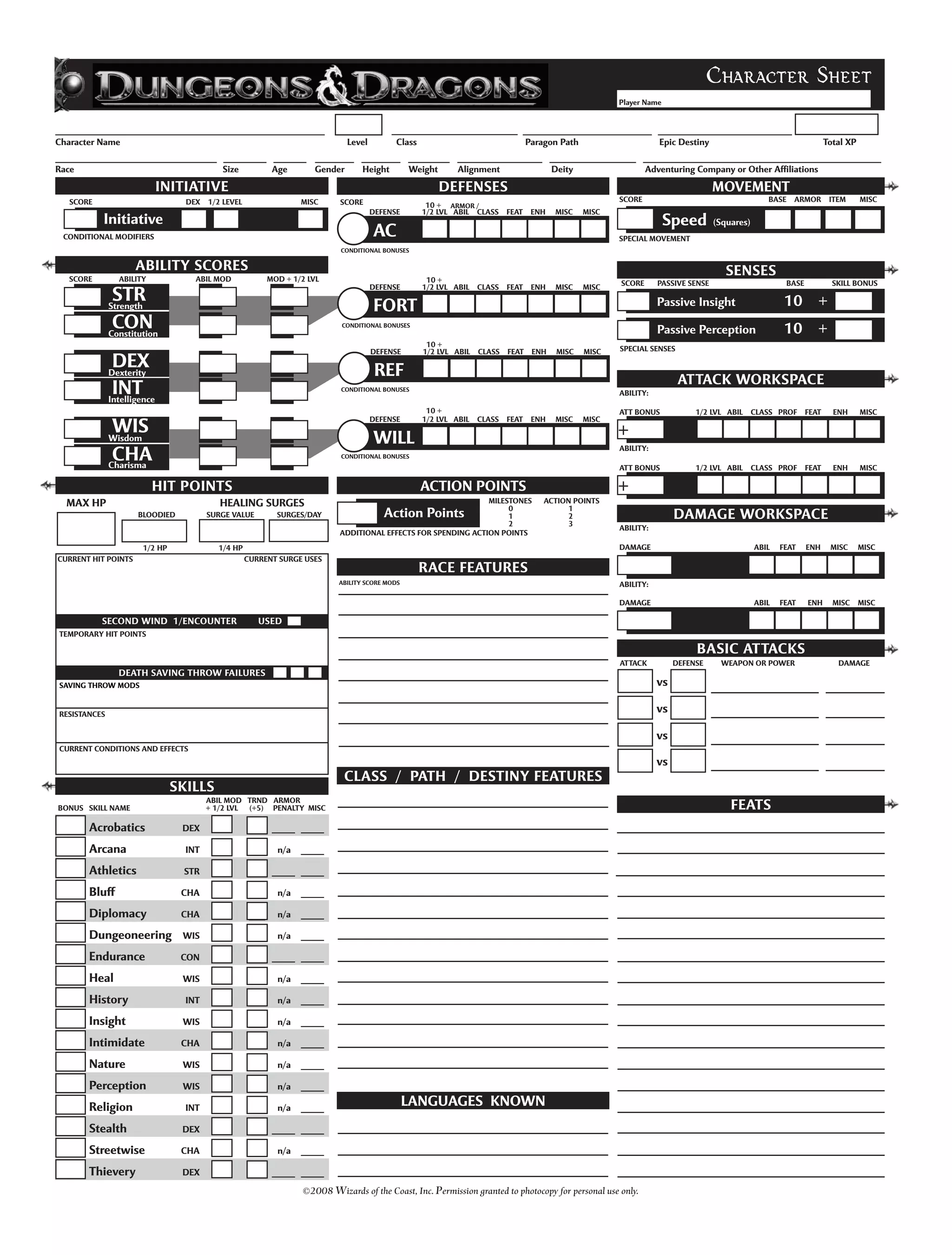 Character Sheet | PDF | Roleplaying Games | Games and Puzzles