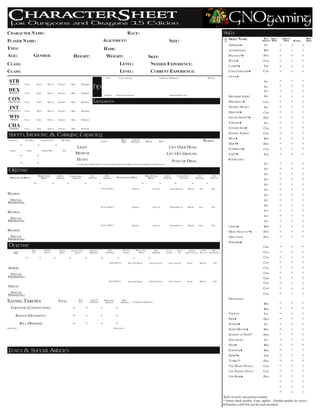 Character Sheet Lvl1monk | PDF