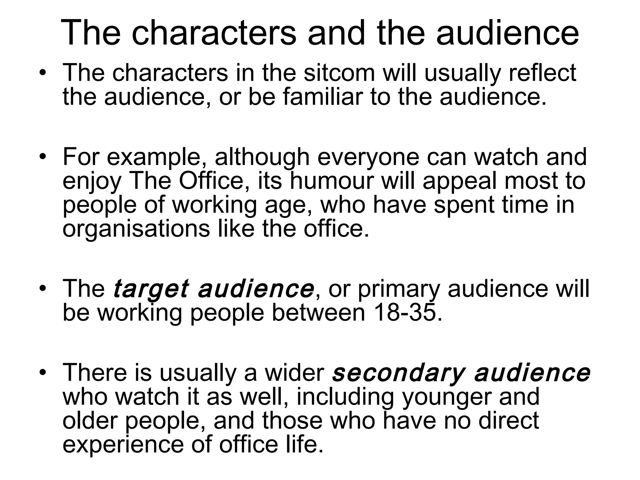 Characters in sitcom | PPT