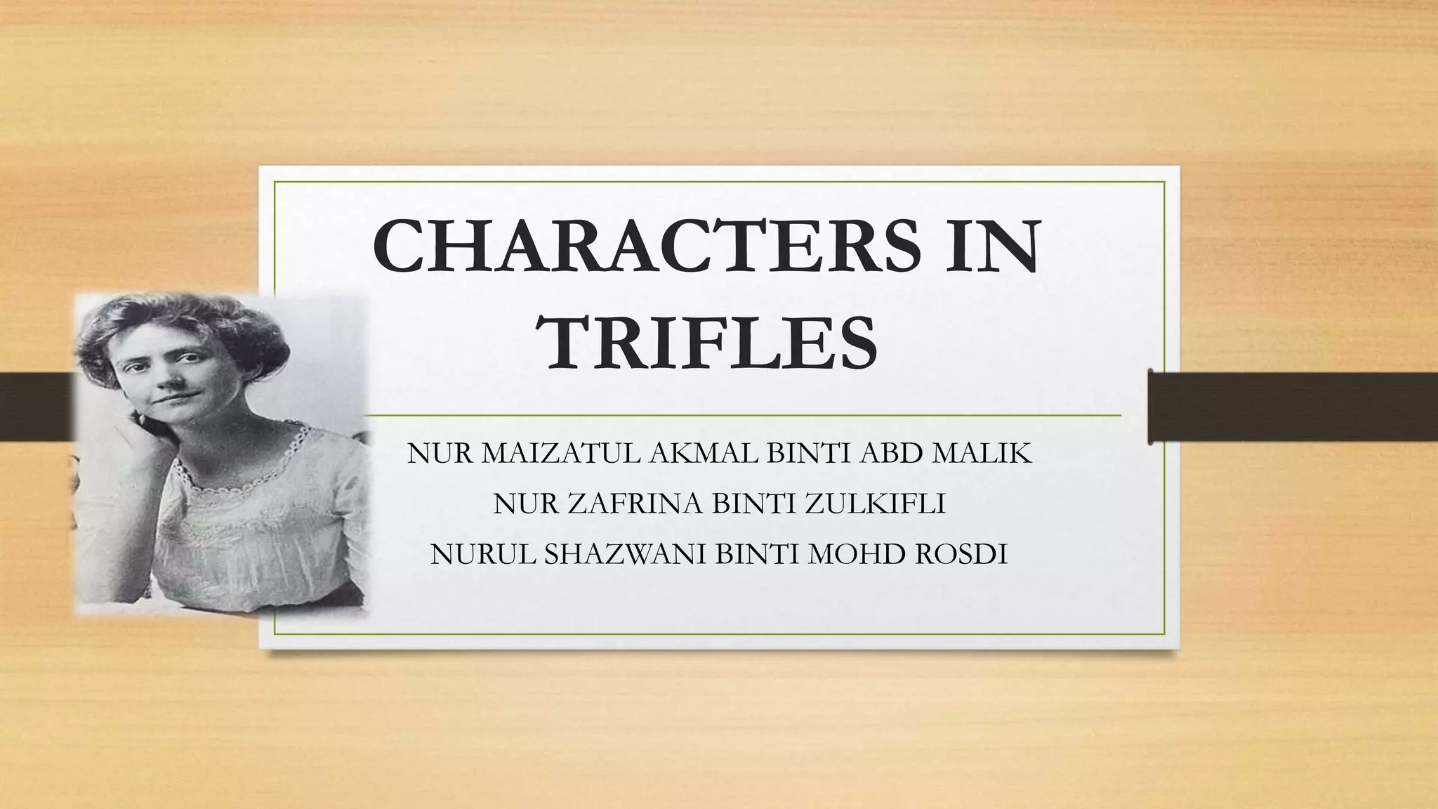 Characters in TRIFLES | PPTX