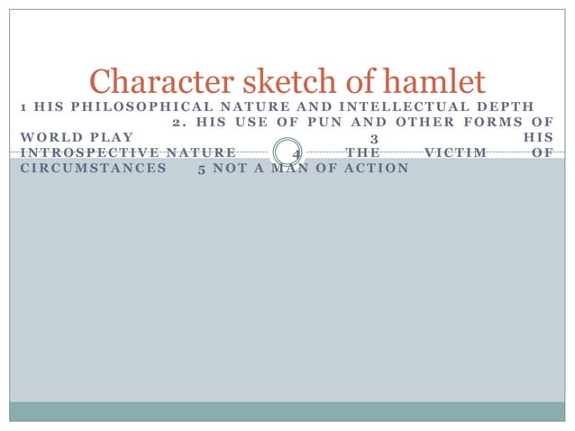 Character sketch of hamlet | PPT