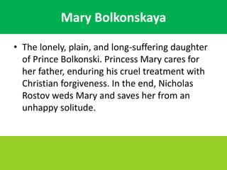 Characters of war and peace | PPTX