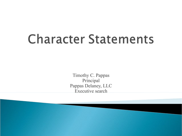 Character Statements | PPT