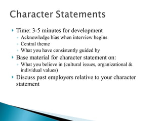 Character Statements | PPT