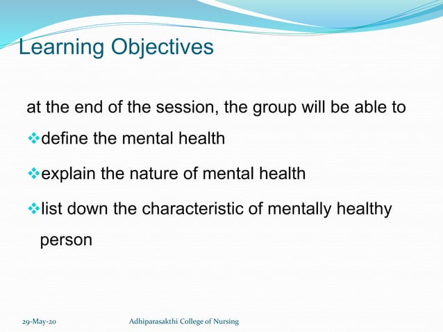 Characterstic of mentally healthy person | PPTX | Mental Health ...