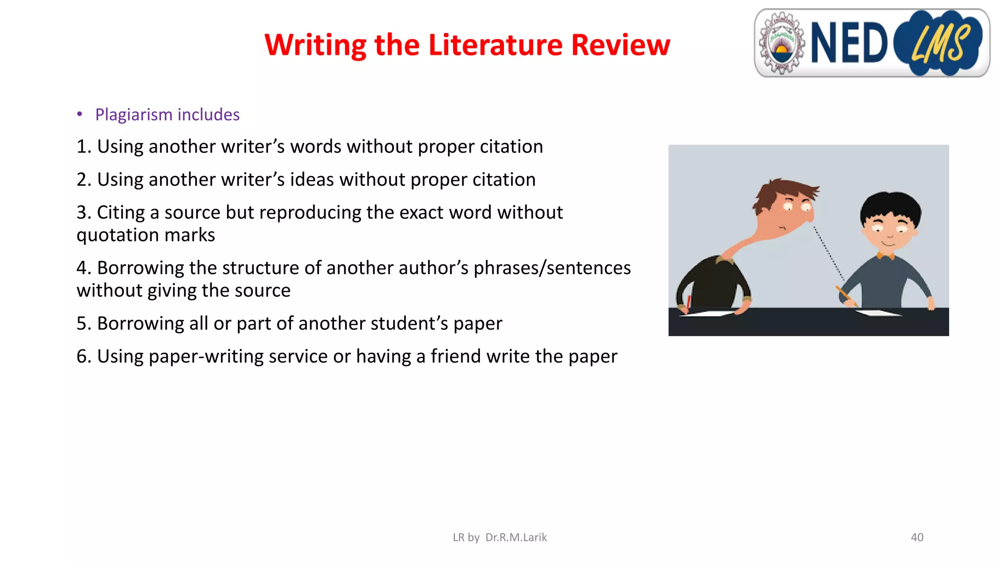 Characterstics of a good Literature REview | PDF