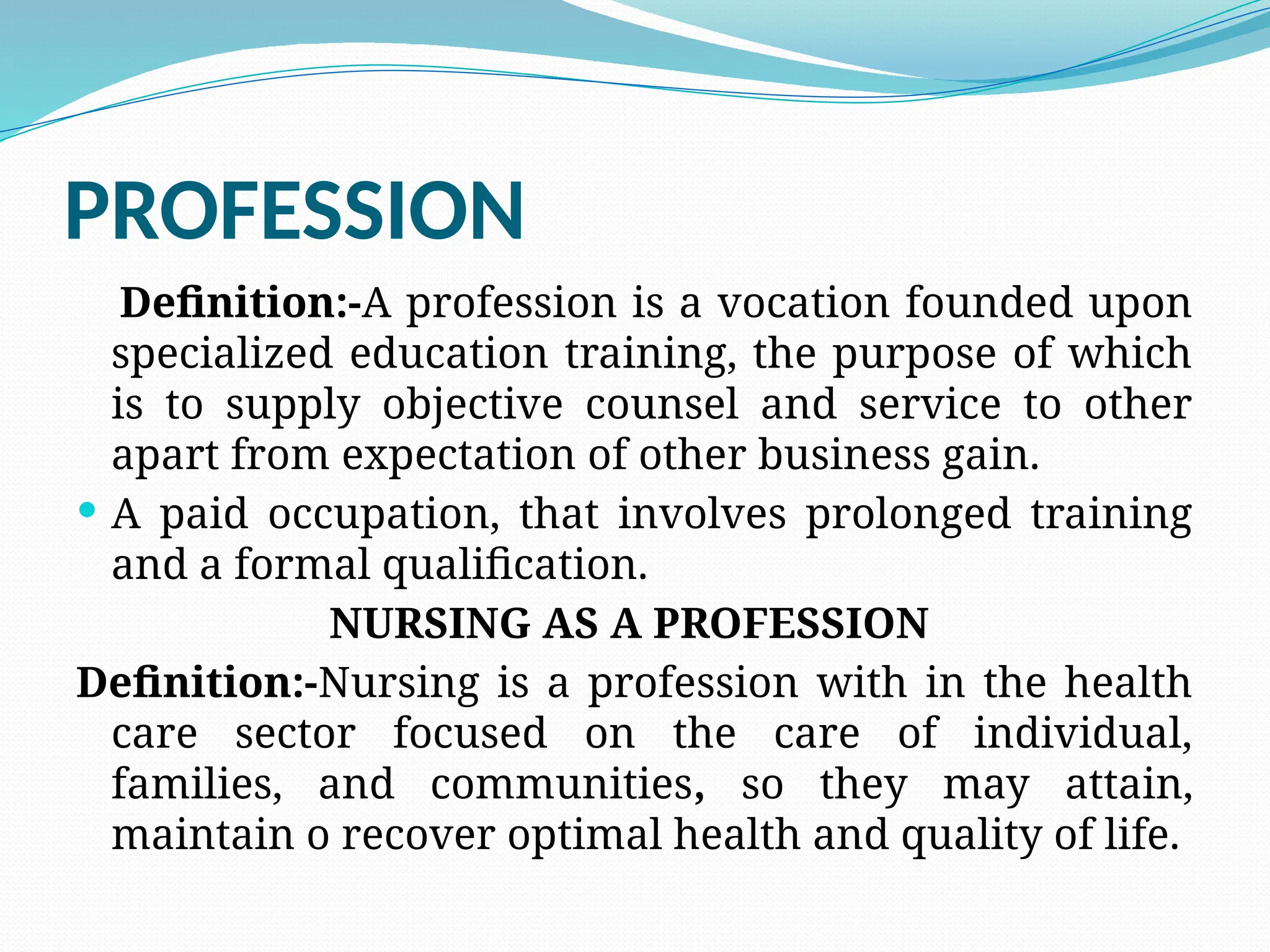 ppt on CHARACTERSTICS OF PROFFESION.pptx